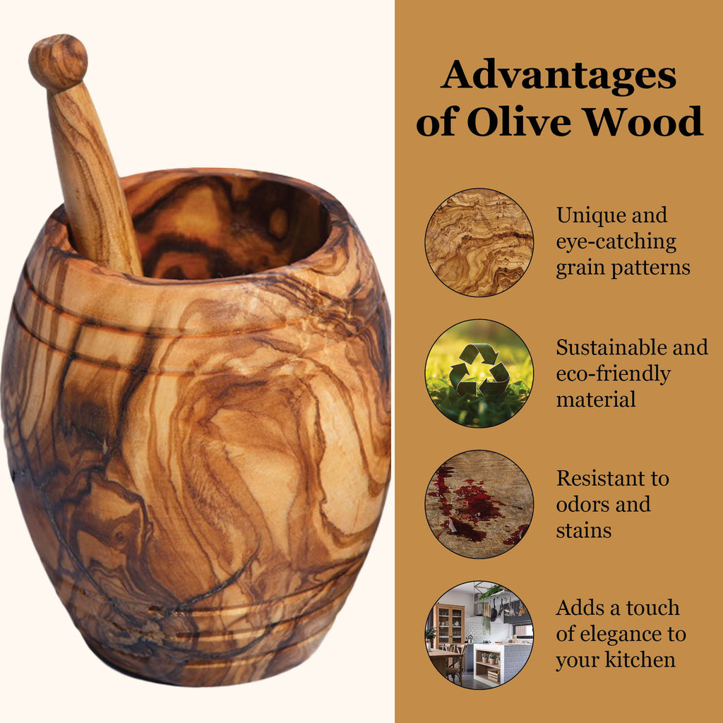 Handmade Olive Wood honey Pot Jar with Dipper Spoon – Kamsah